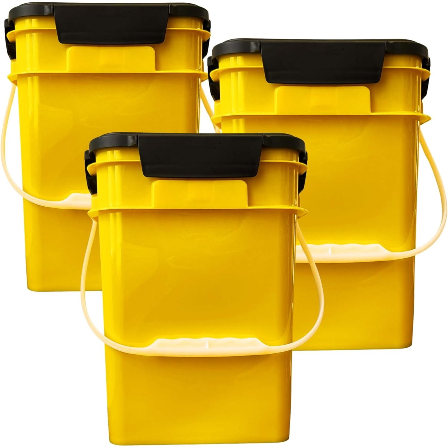 ZZJP 4 Gallon Square Food grade Bucket pail with plastic handles and ...