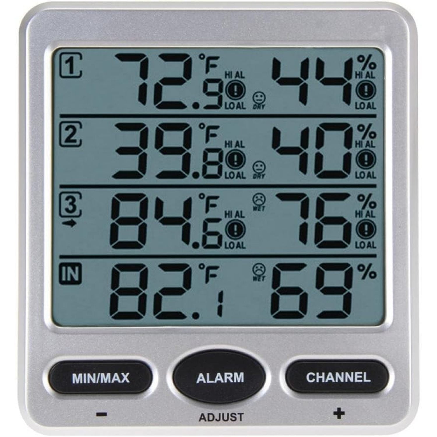 ZZJP WS-10 Wireless Indoor/Outdoor 8-Channel Thermo-Hygrometer with ...