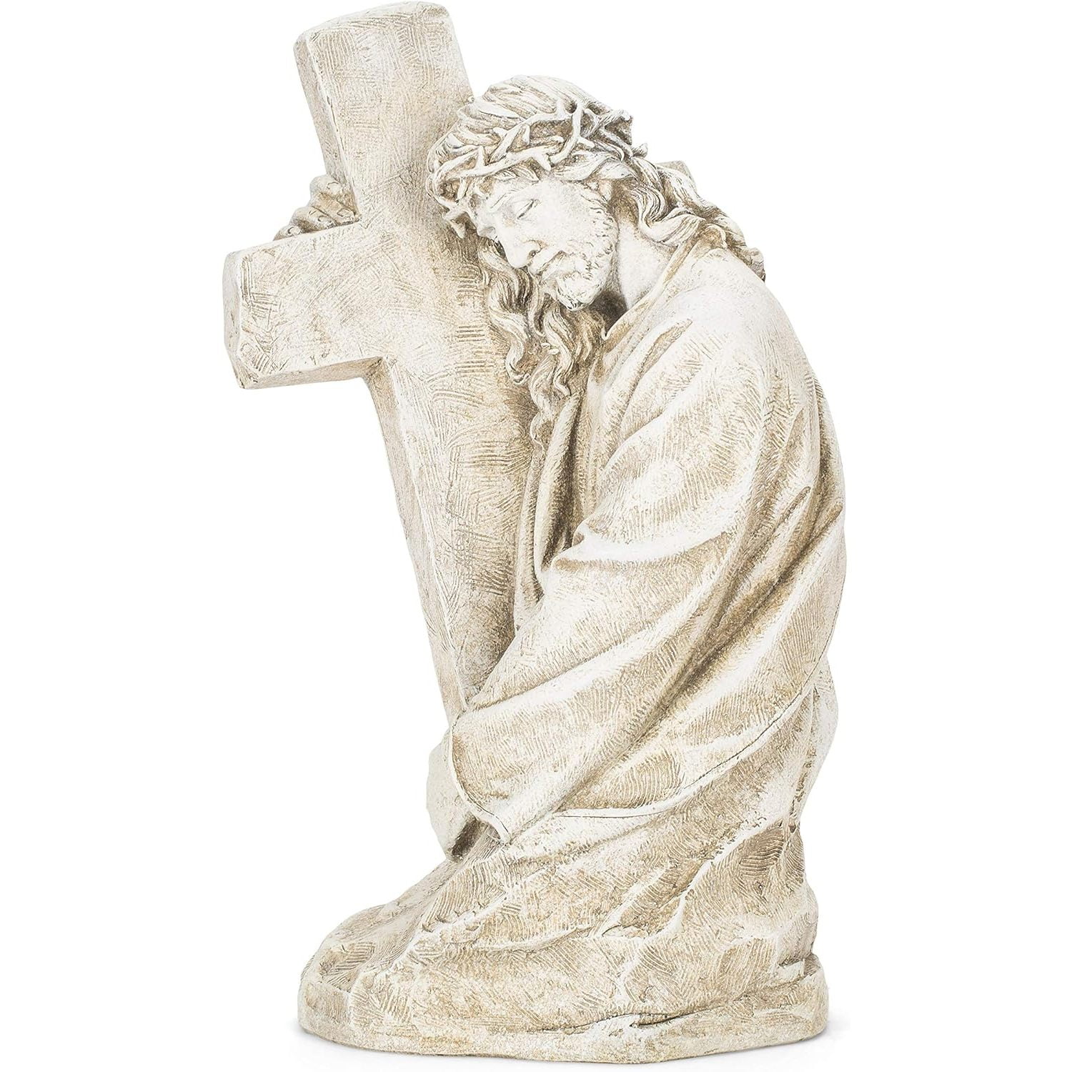 ZZJP by Roman, Jesus Holding a Cross Garden Statue, Religious Outdoor ...