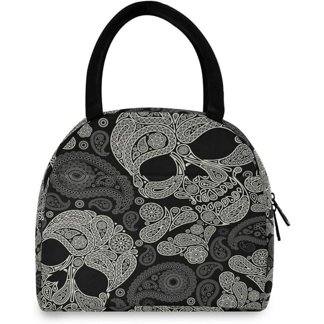 ZZKKO Sugar Skull Retro Lunch Bag Box Tote Organizer Lunch Container ...