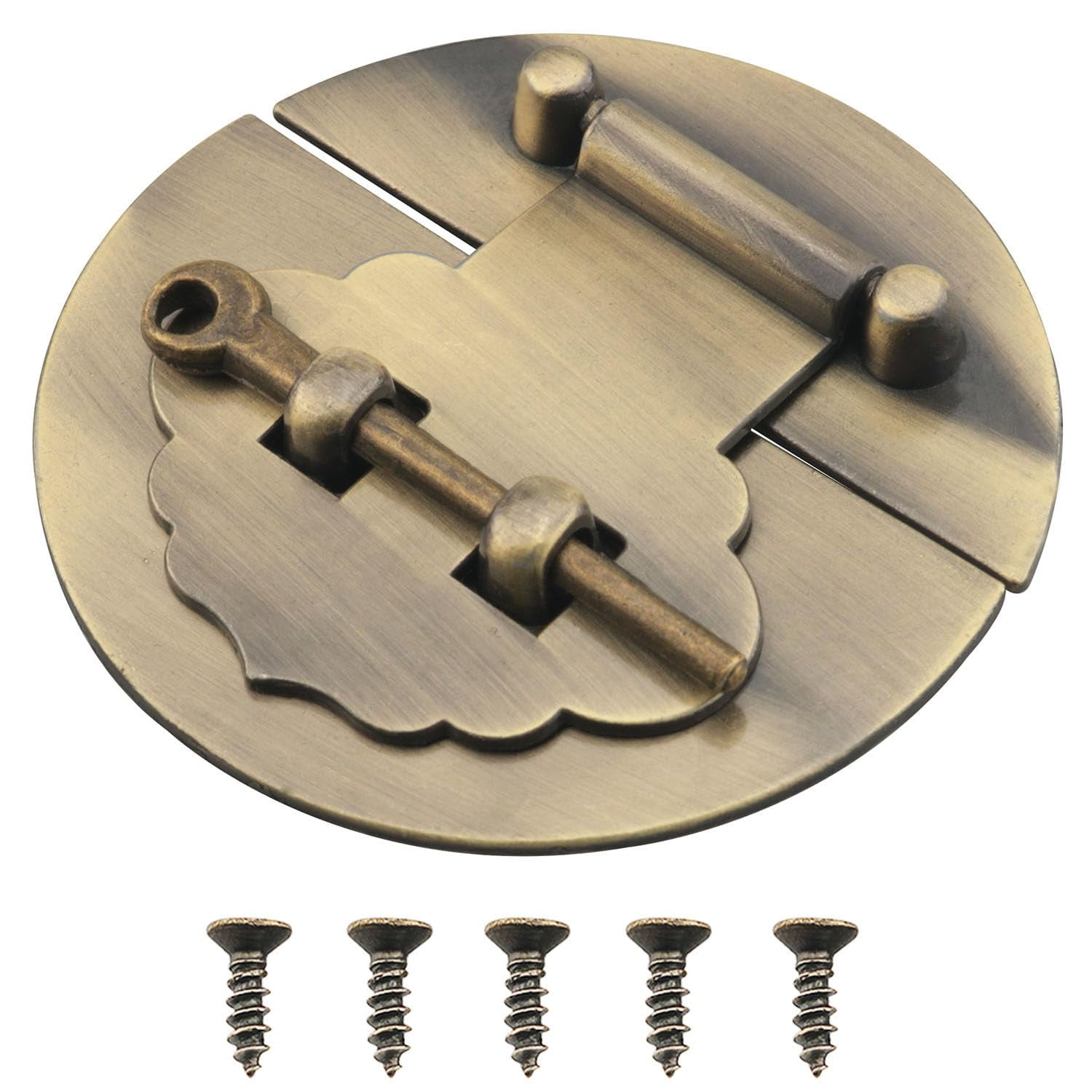 ZZLZX Round Antique Brass Latch with Screws Diameter Inches Wooden Box ...