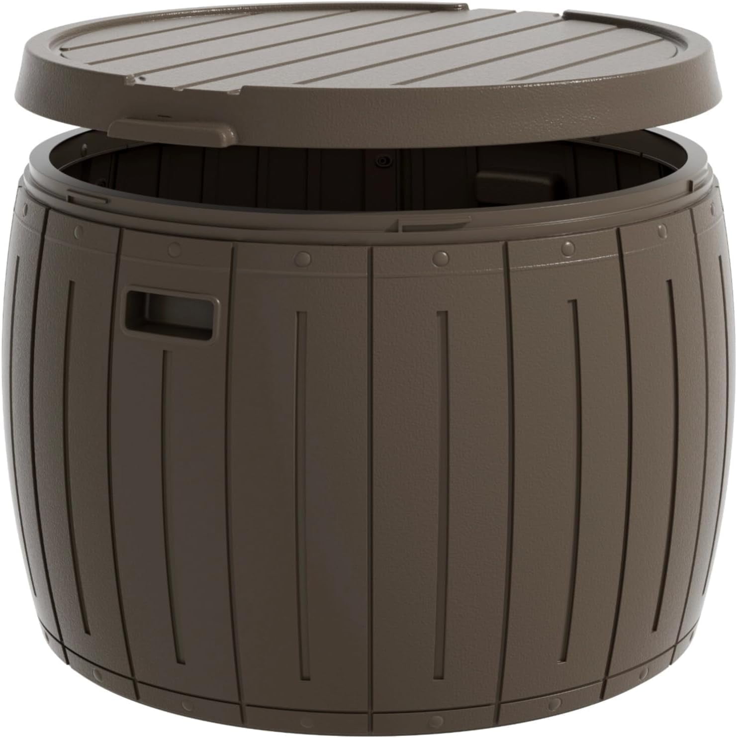 ZZMTIME 33 Gallon Round Deck Box, Patio Side Table for Cushion, Picnic ...