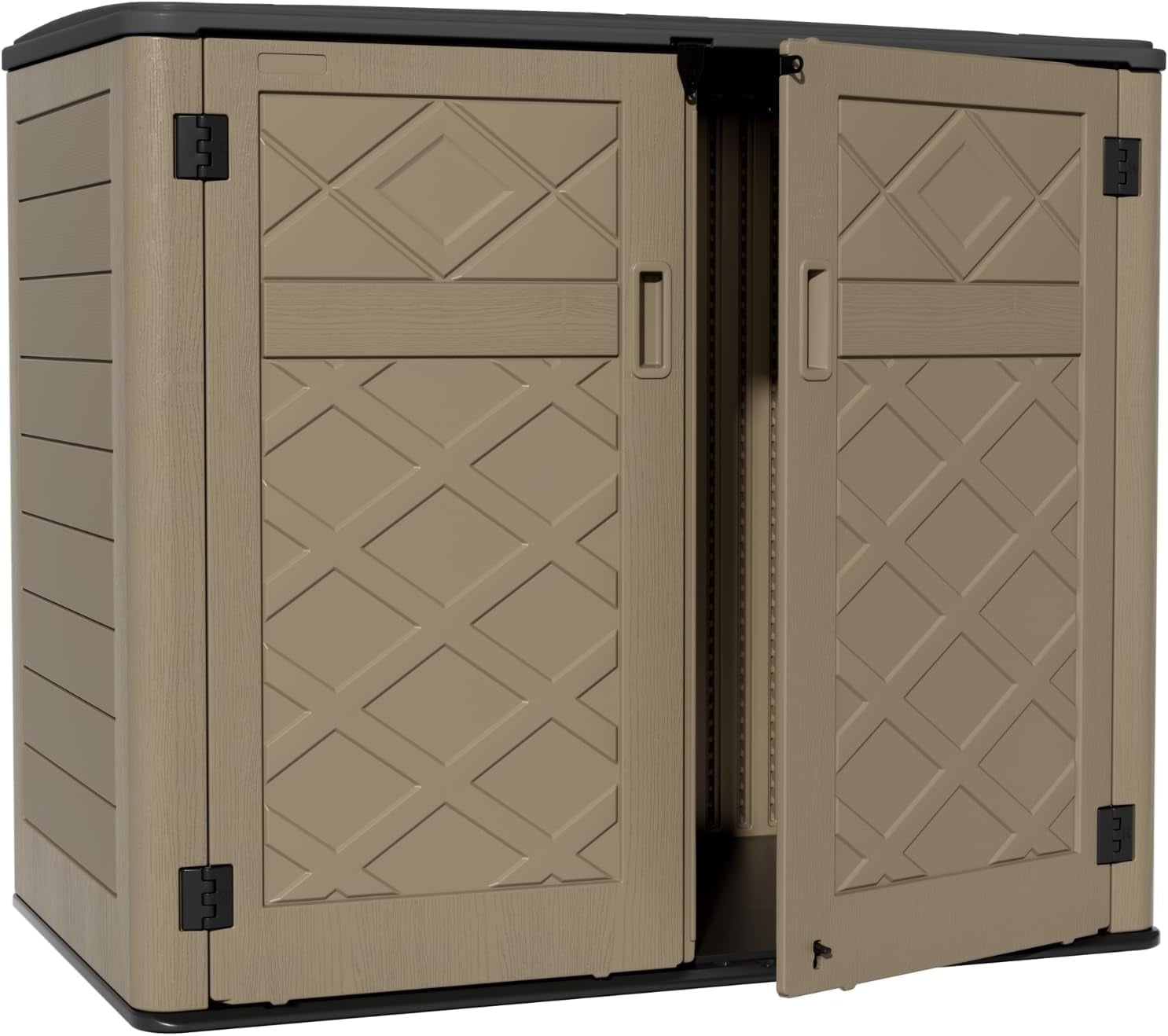ZZMTIME Large Outdoor Storage Shed, 48 Cu Ft Resin Versatile Storage ...