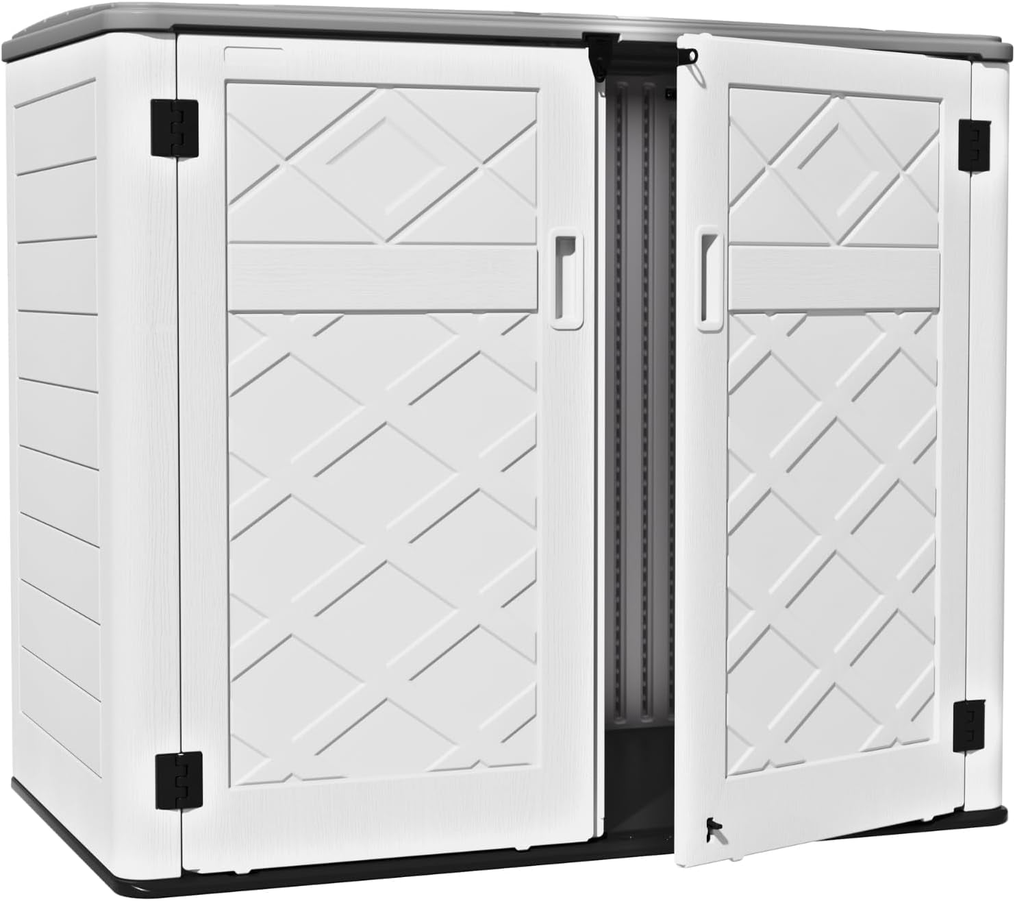 ZZMTIME Large Outdoor Storage Shed, 48 Cu Ft Resin Versatile Storage ...