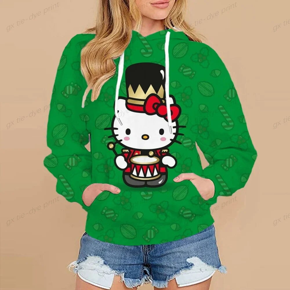 Zzpxx Zzpxx Hello Kitty Cartoon Hello Kitty Hoodies Women Kawaii Hello