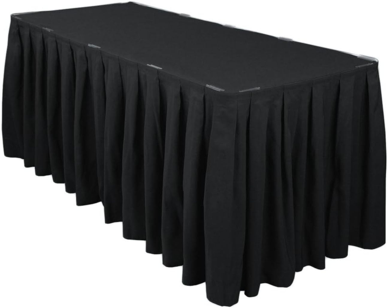 ZZSP Black Table Skirt for 6 Feet Rectangular Table - 17 ft Table Skirt ...