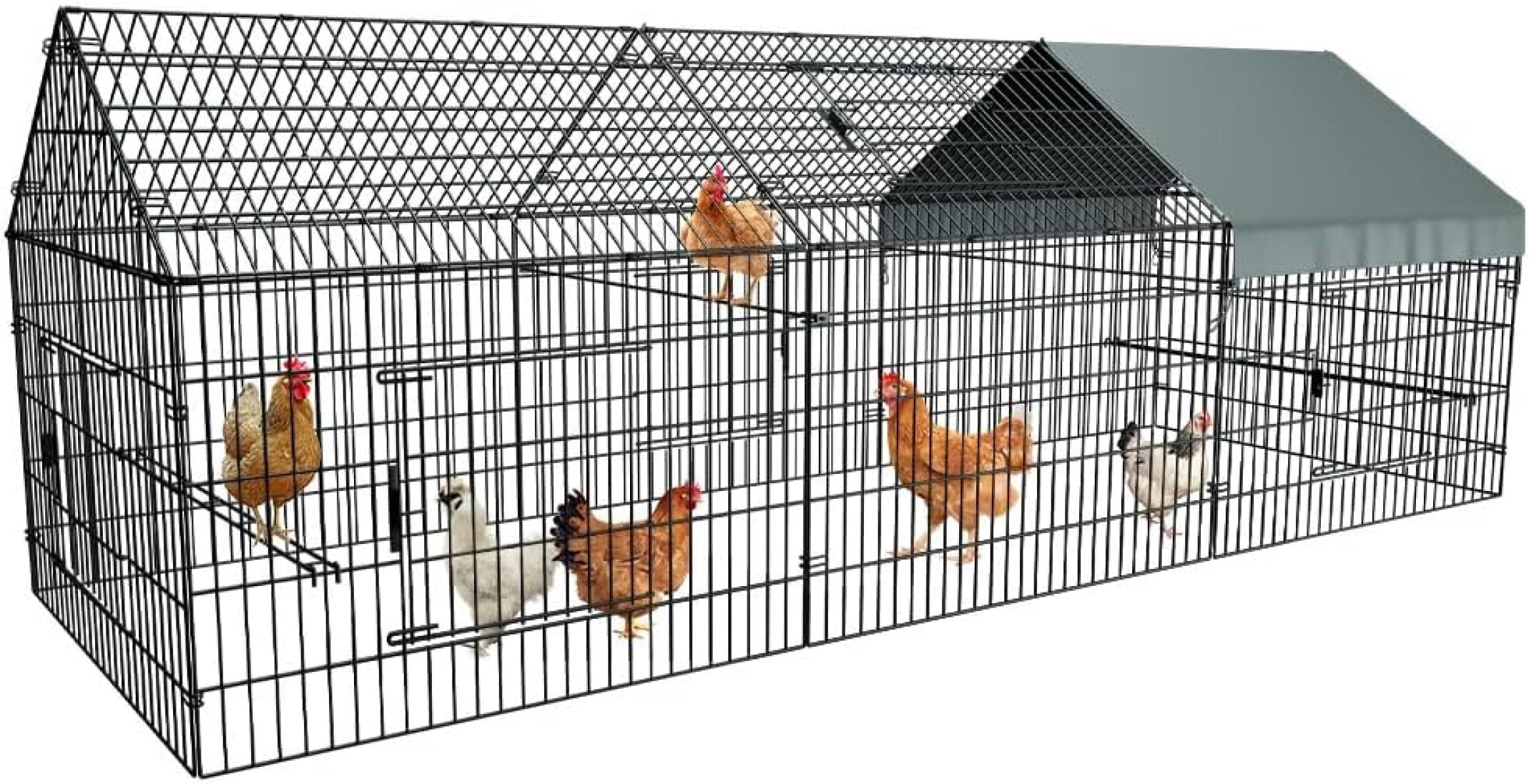ZZSP Chicken Coop Chicken Run Pen for Yard with Cover 130"×40"×40 ...