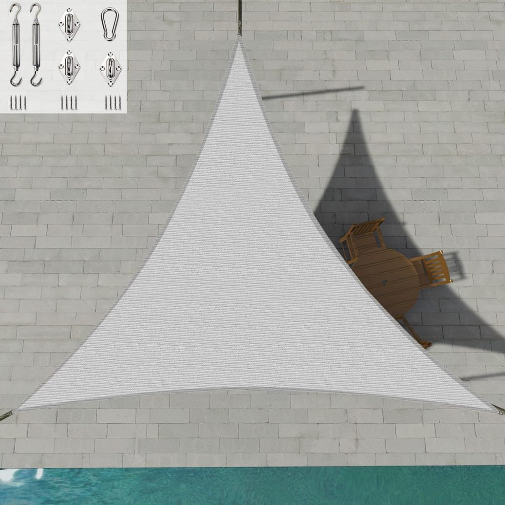 ZZSP Paradise 8' x 8' x 8' Light Gray Sun Shade Sail Triangle Canopy ...