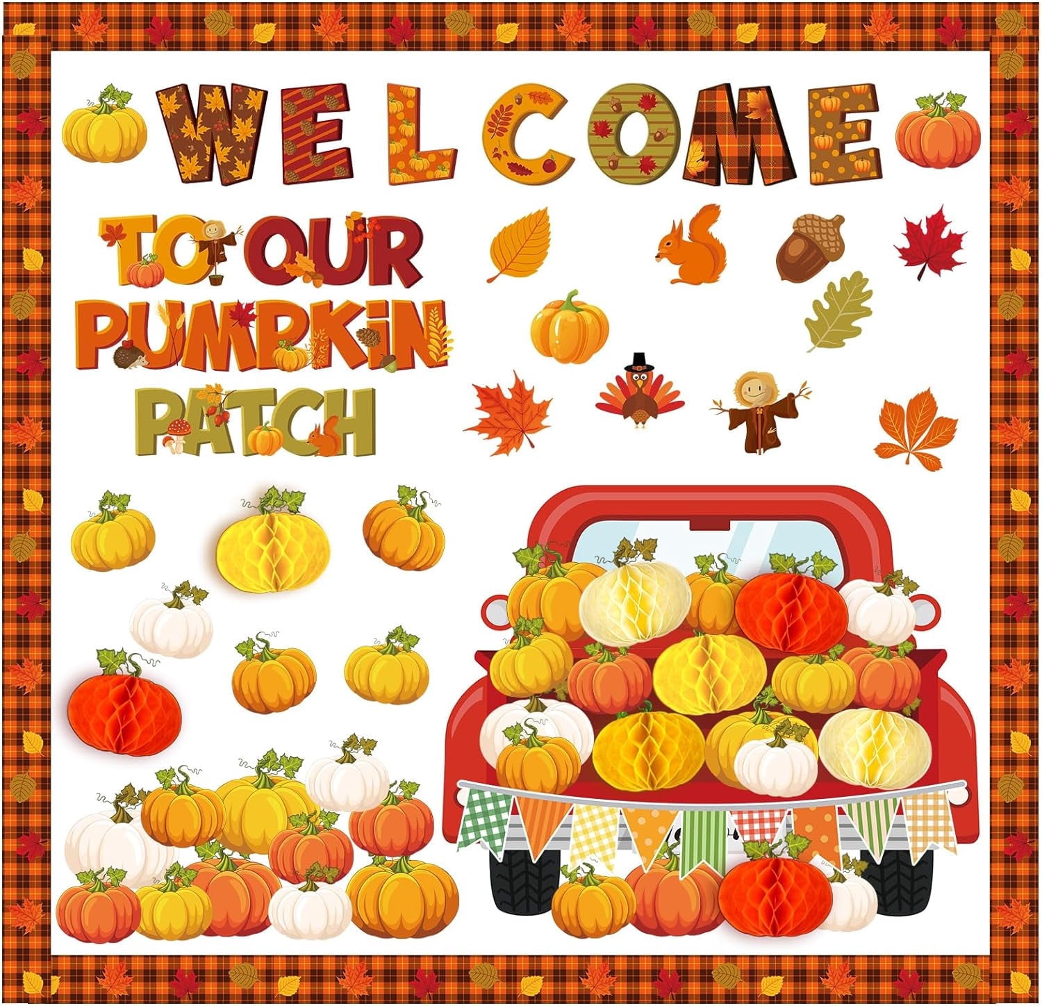 ZZUU 98 Pieces Fall Classroom Bulletin Board Decorations Welcome to Our ...