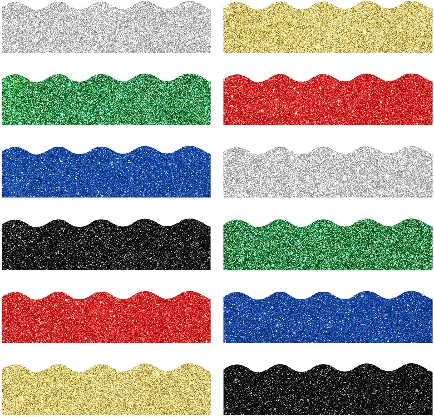 ZZUU236 ft Classroom Border for Bulletin Board, Colorful Scalloped ...