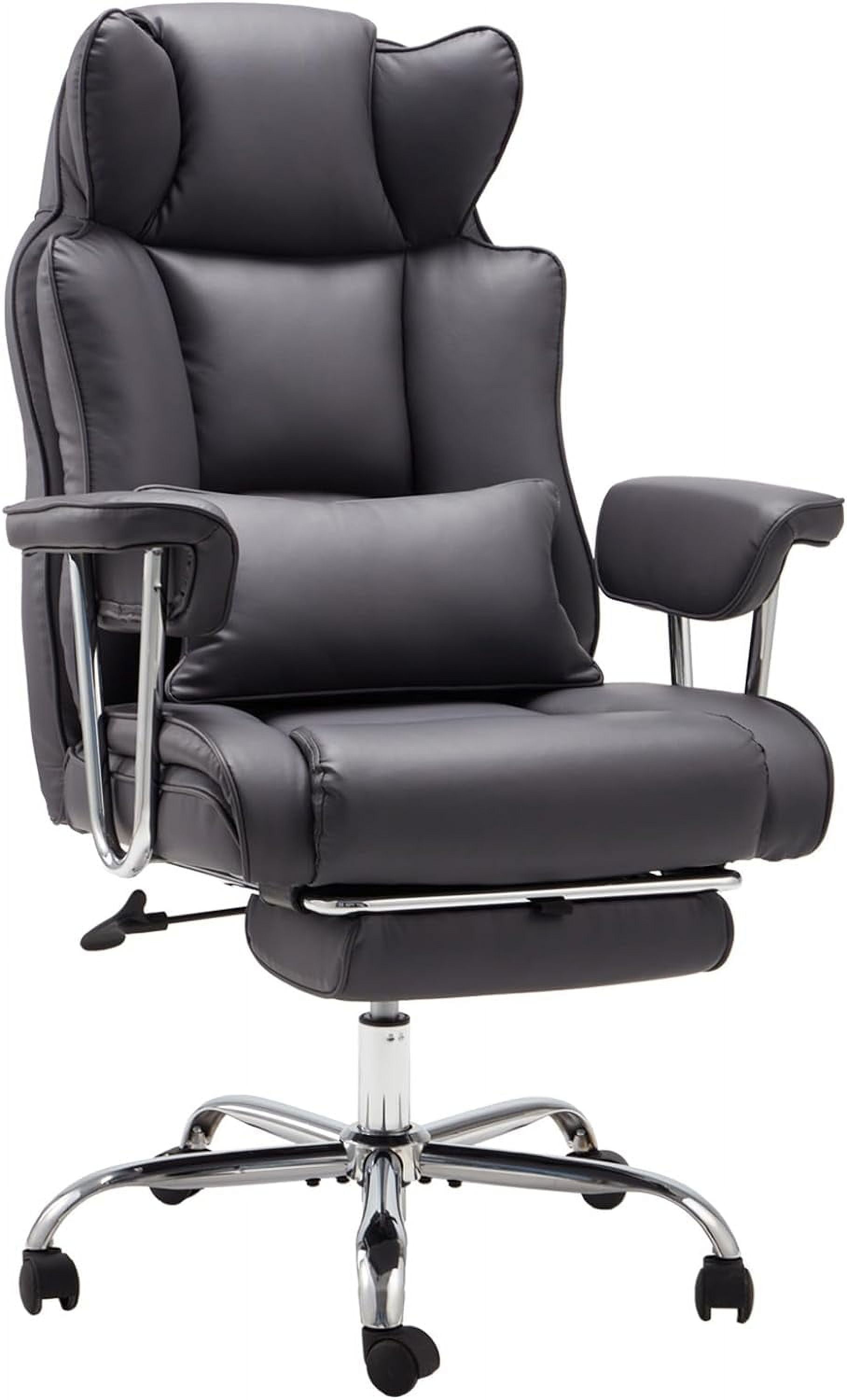 ZZWHOM Big and Tall Office Chair with Foot Rest Comfortable Executive ...