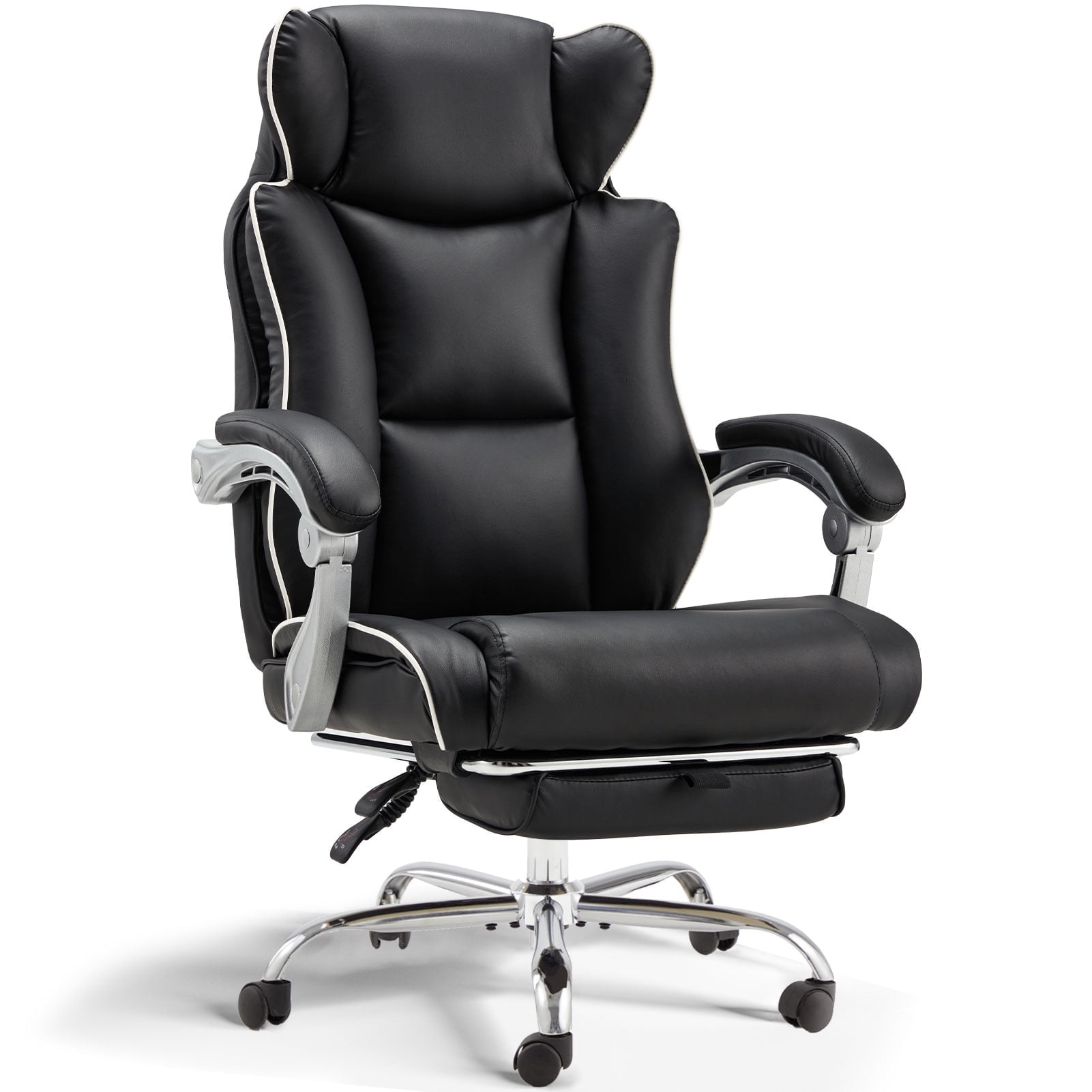 ZZWHOM Office Chair with Footrest & Arm Ergonomic High Back Leather ...