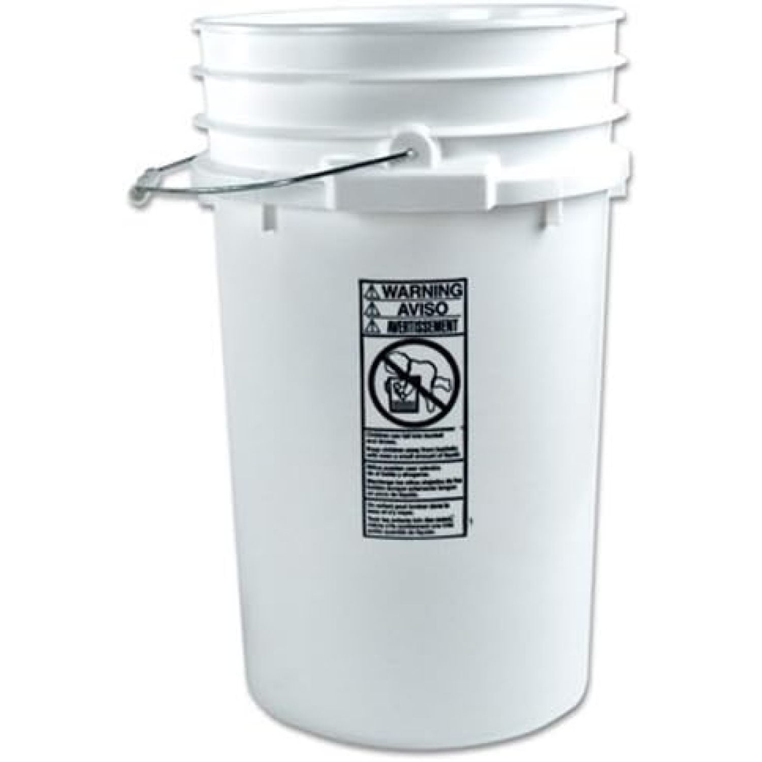 ZZYF 7 Gallon HDPE Bucket, White - Walmart.com