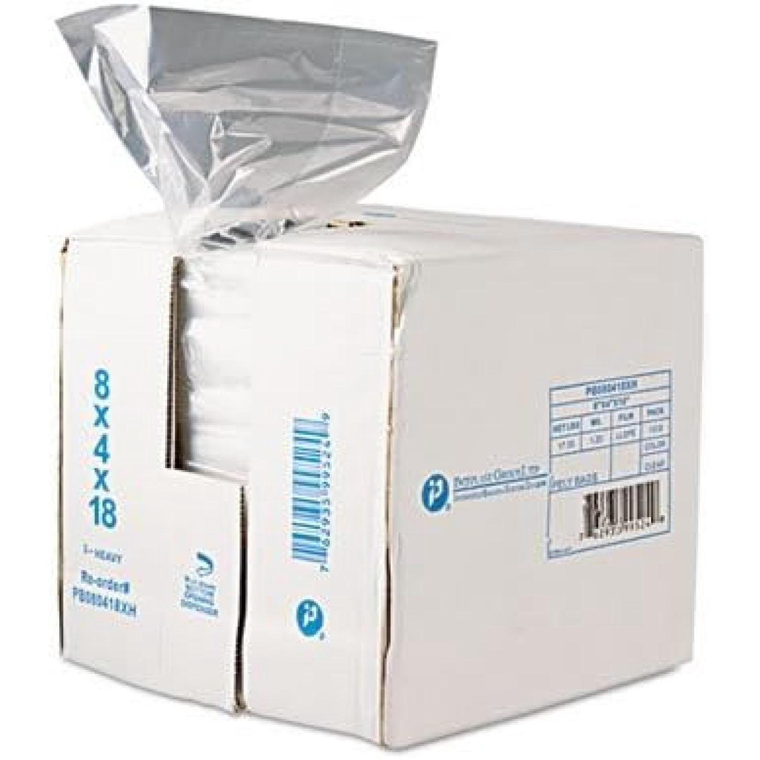 ZZYF Get Reddi Food & Poly Bag, 8" x 4" x 18", 2 Gal, .85 Mil, Clear ...