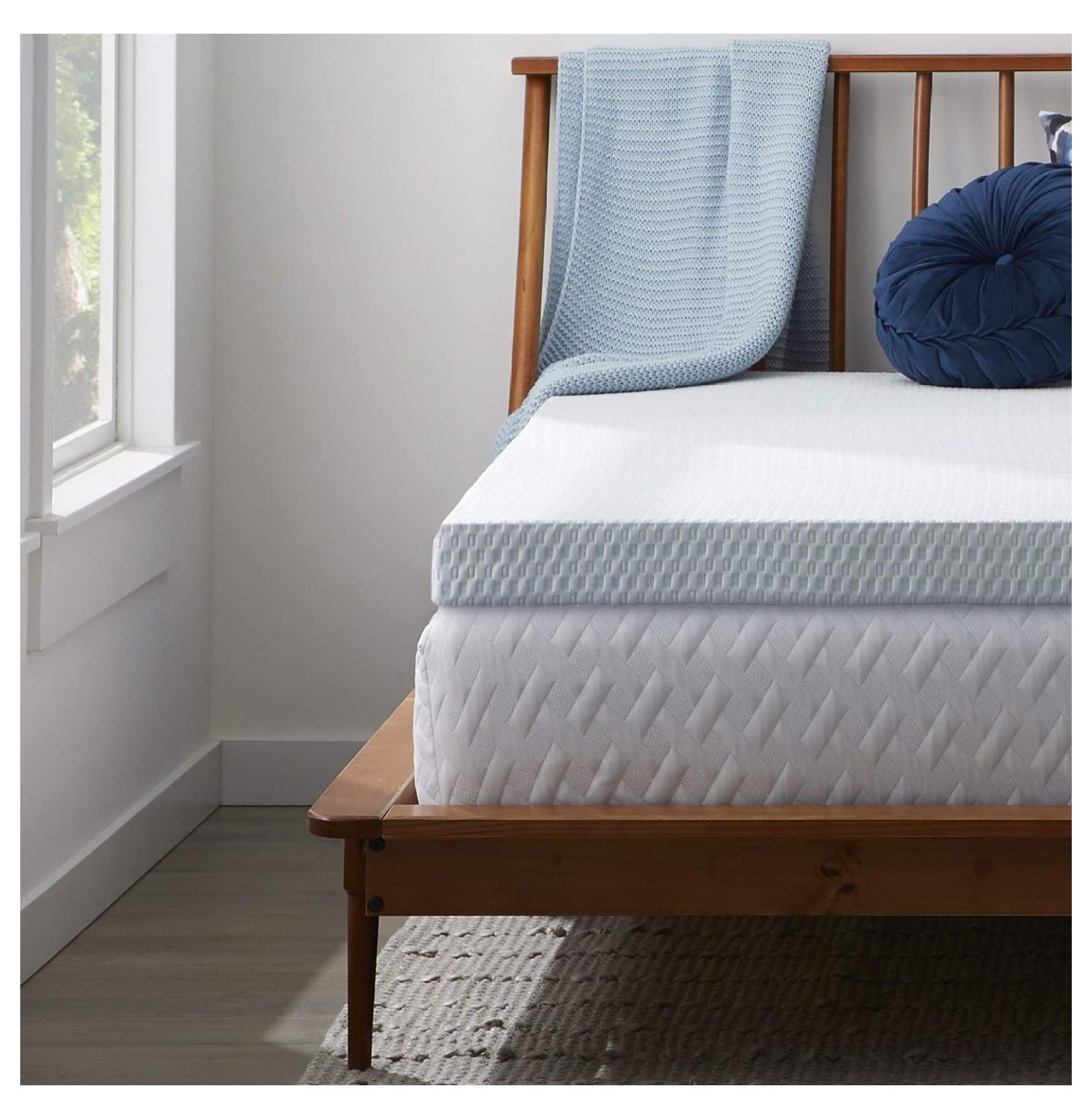 ZZYY 2 Inch Mattress Topper Cover - Machine Washable, Non-Slip ...