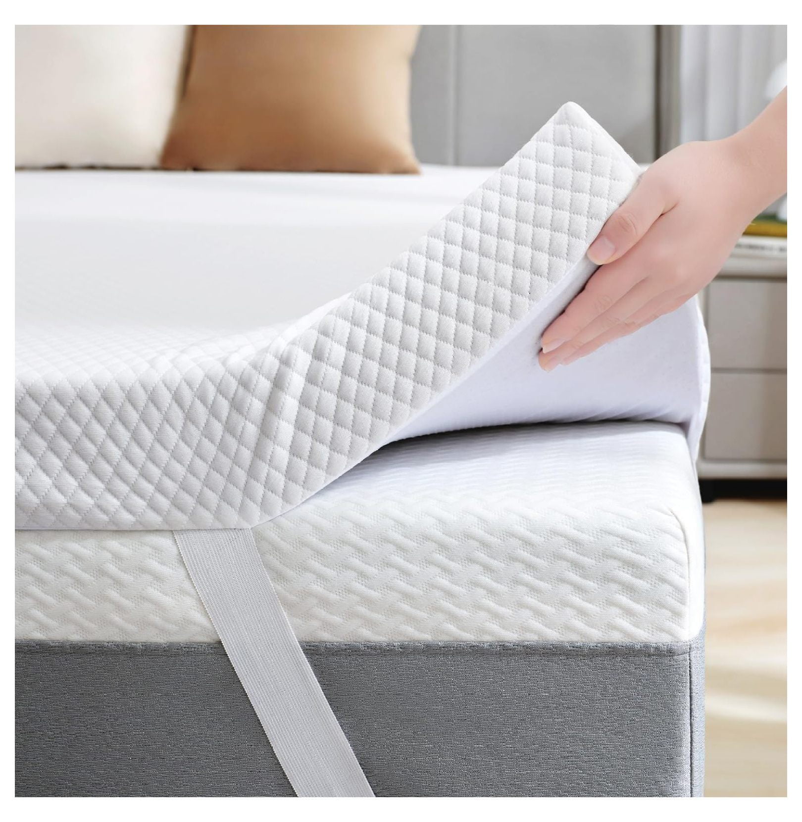 ZZYY 3 Inch Gel Memory Foam Mattress Topper Queen Size, Ventilated High ...