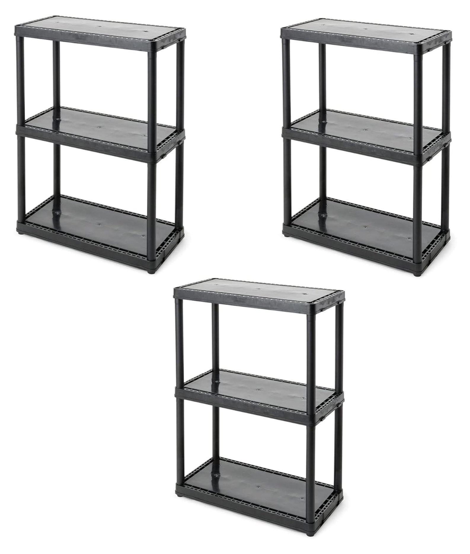 ZZYY 3 Shelf Fixed Height Light Duty Storage Unit 12 x 24 x 33 ...