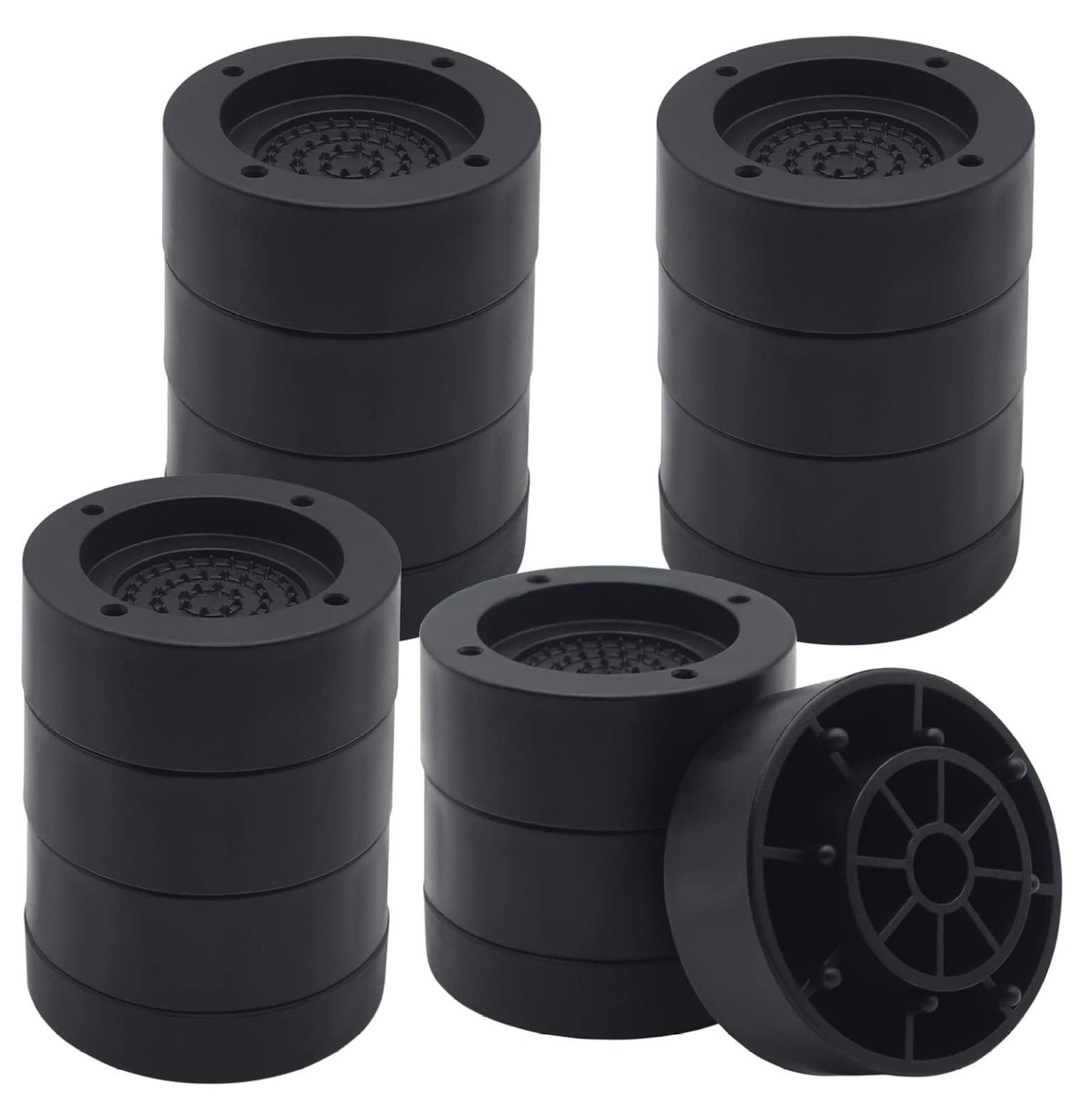 ZZYY 4 Sets Black Round Furniture Risers, Heavy Duty Bed Risers Lifts ...