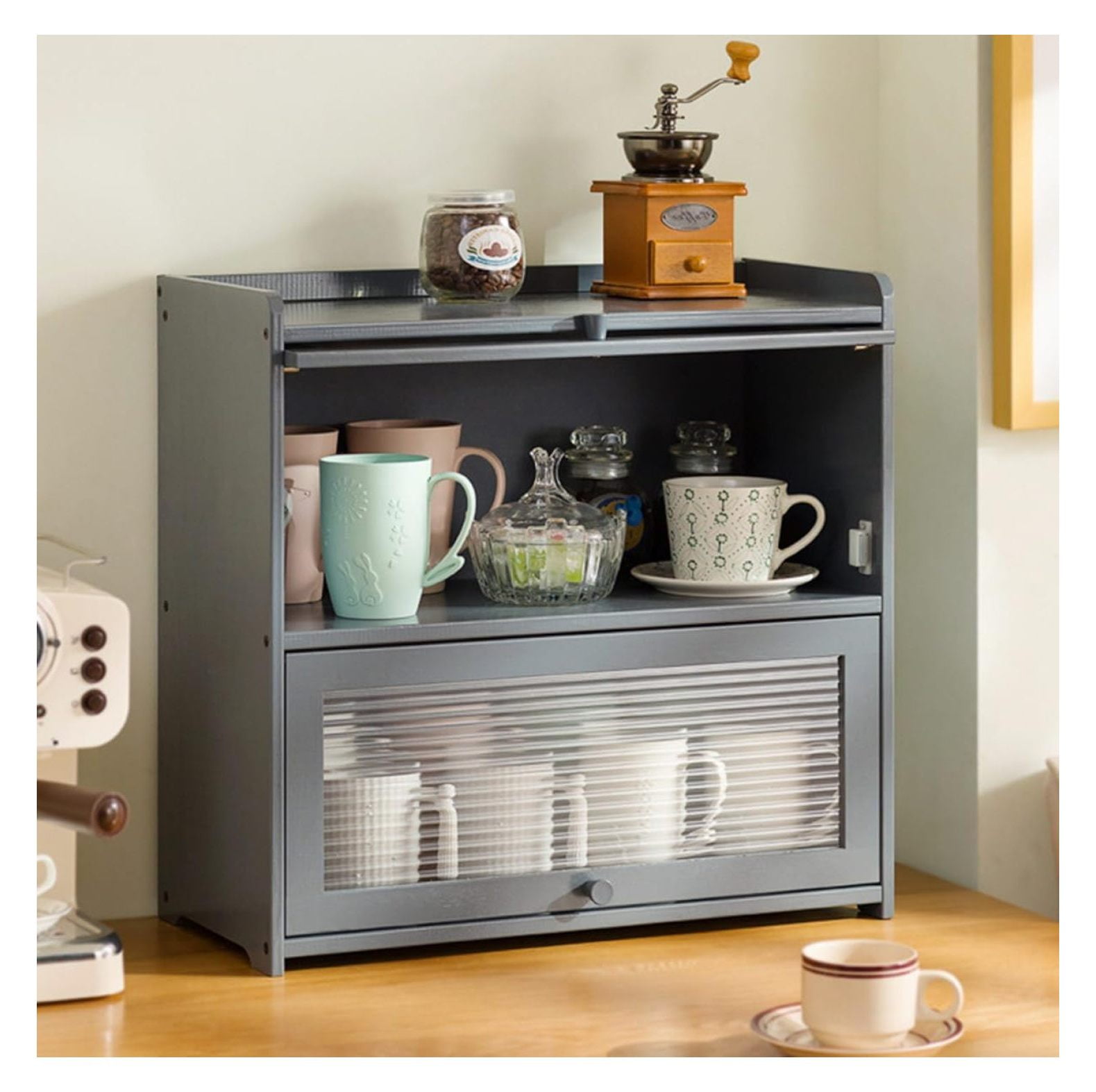 ZZYY Bamboo Countertop Kitchen Pantry Storage Shelf, 2 Tier Pantry ...