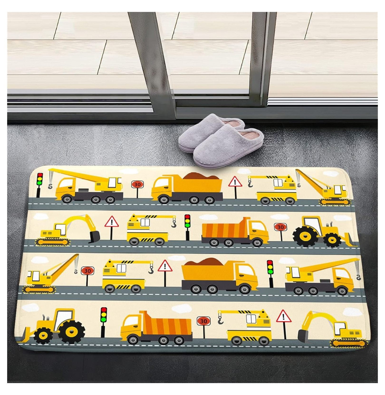 ZZYY Construction Rug Car Rug Construction Rugs for Boys Room Cartoon ...