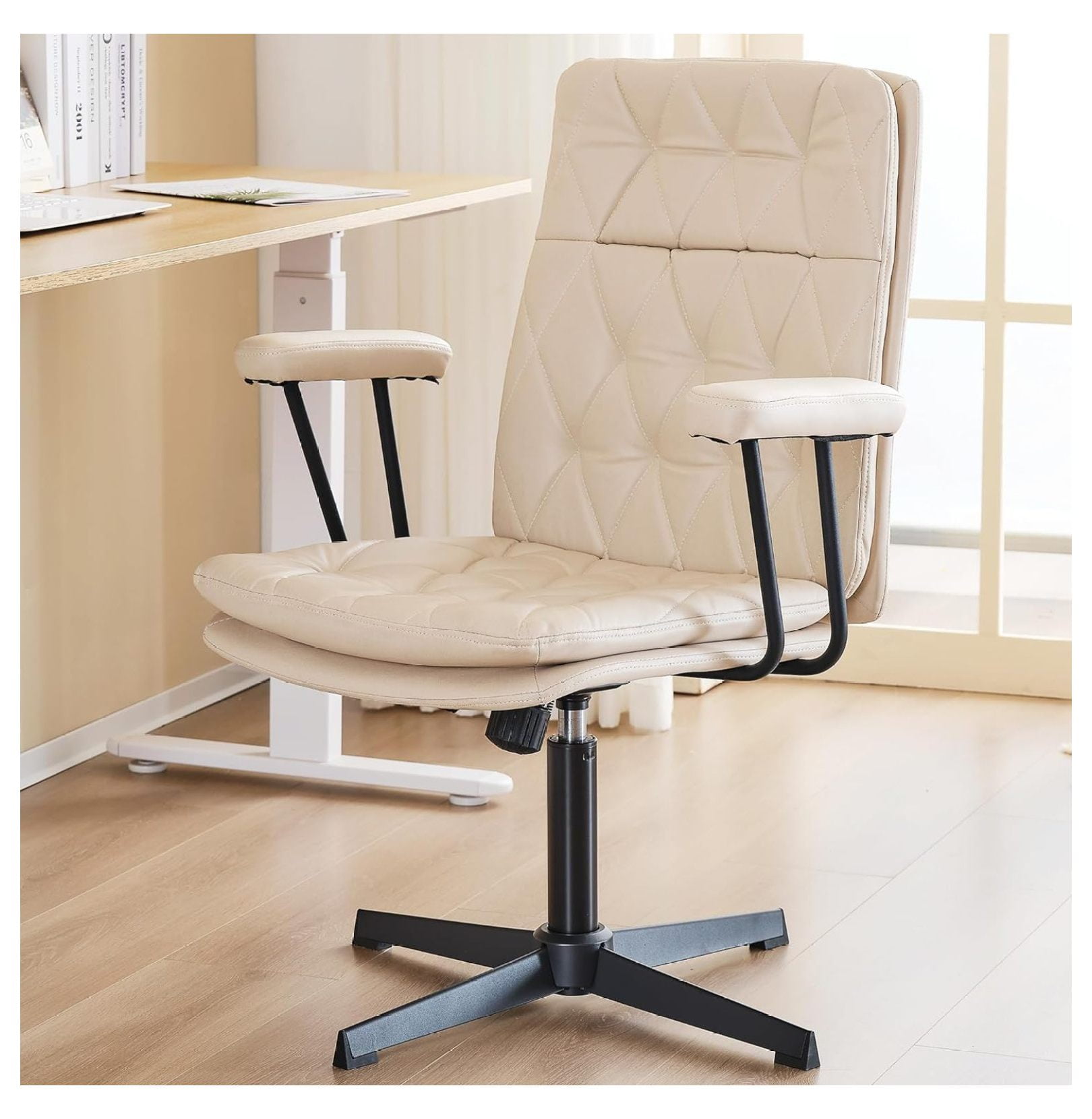 ZZYY Desk Chair without Wheels Swivel Tilt Home Office Chair with Criss ...