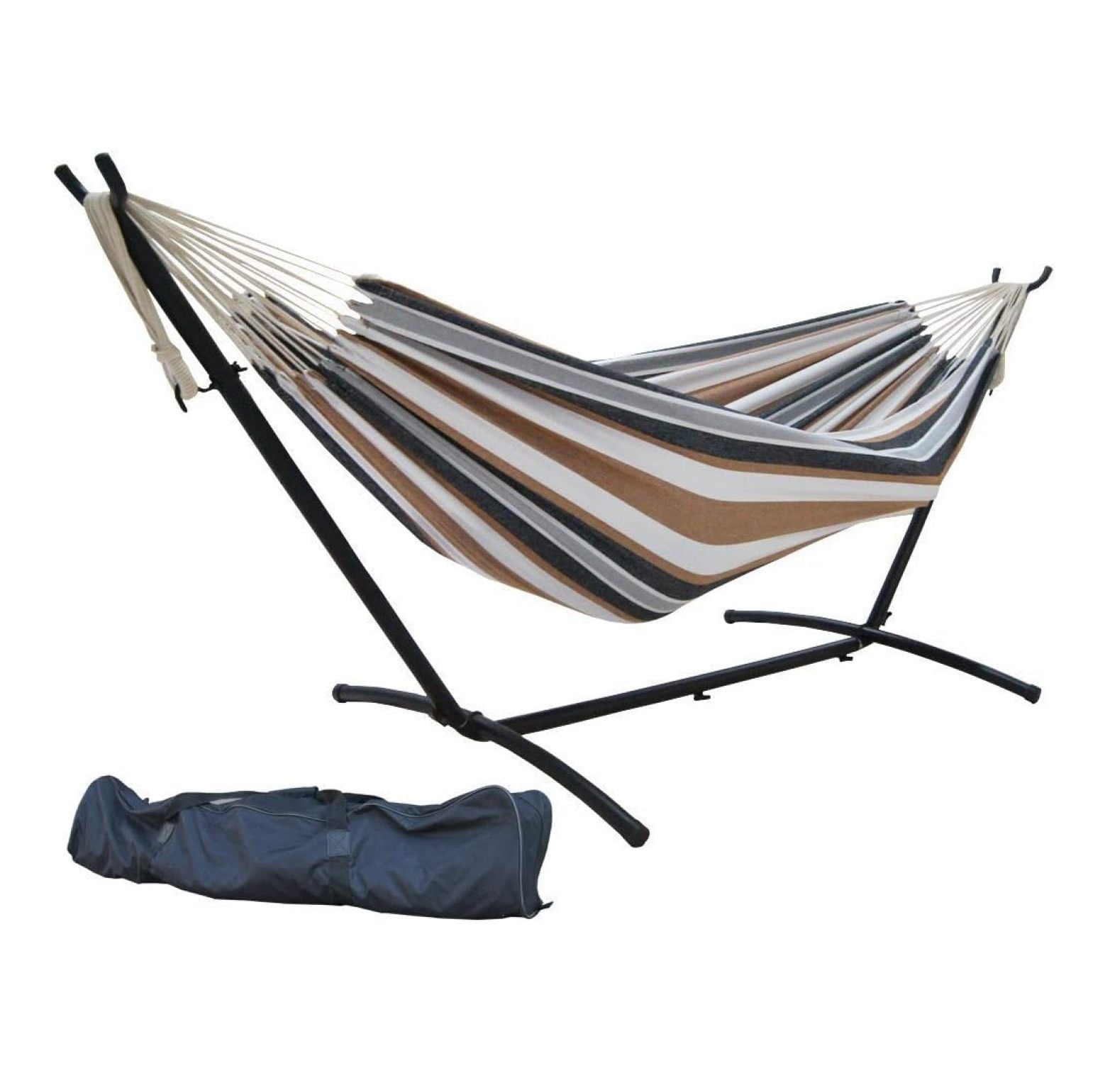ZZYY Double Hammock with Space Saving Steel Stand Includes Portable ...
