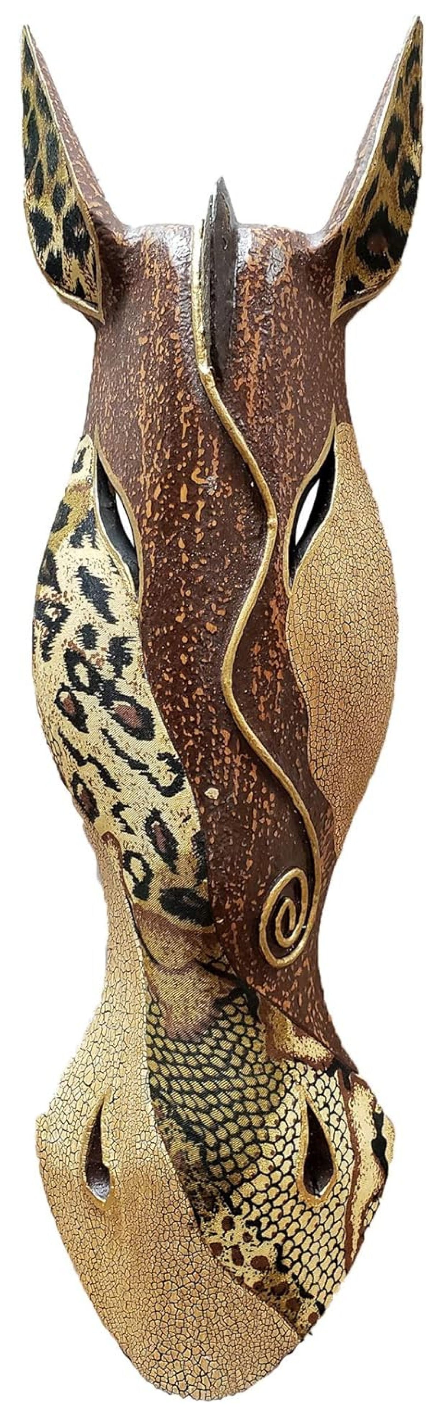 ZZYY Giraffe Zebra Face Mask Wall Hanging Décor Hand Painted Patterns ...