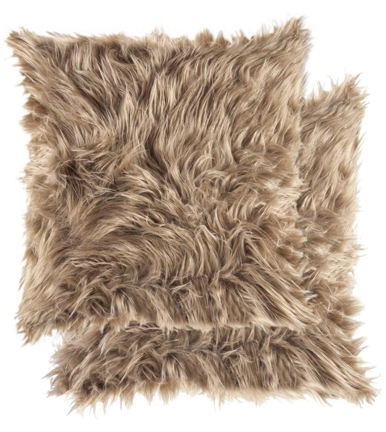 ZZYY Luxe Fur Throw Pillows for Couch and Bed | Double-Sided Faux Fur ...