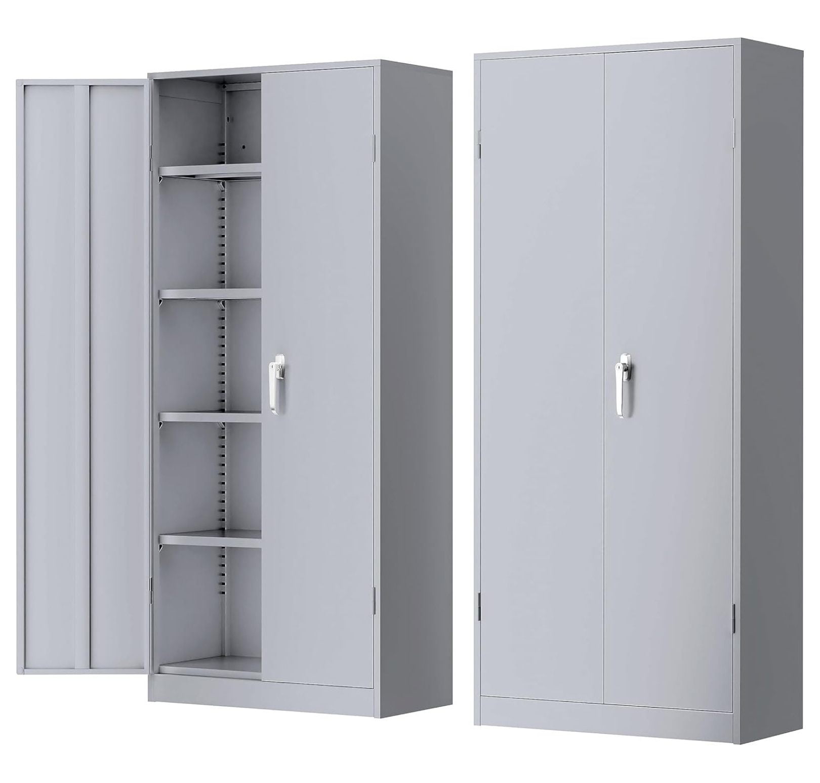 ZZYY Metal Storage Cabinet, 72” Tall Locking Steel Storage Cabinet with ...