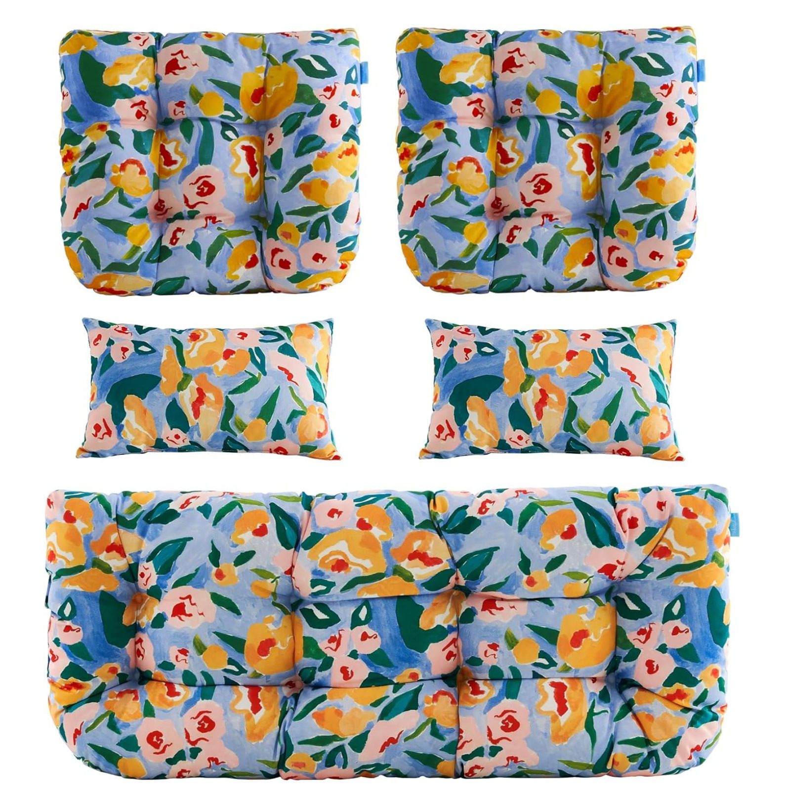 ZZYY Outdoor Cushions for Settee,Wicker Loveseat Cushions with Tie ...