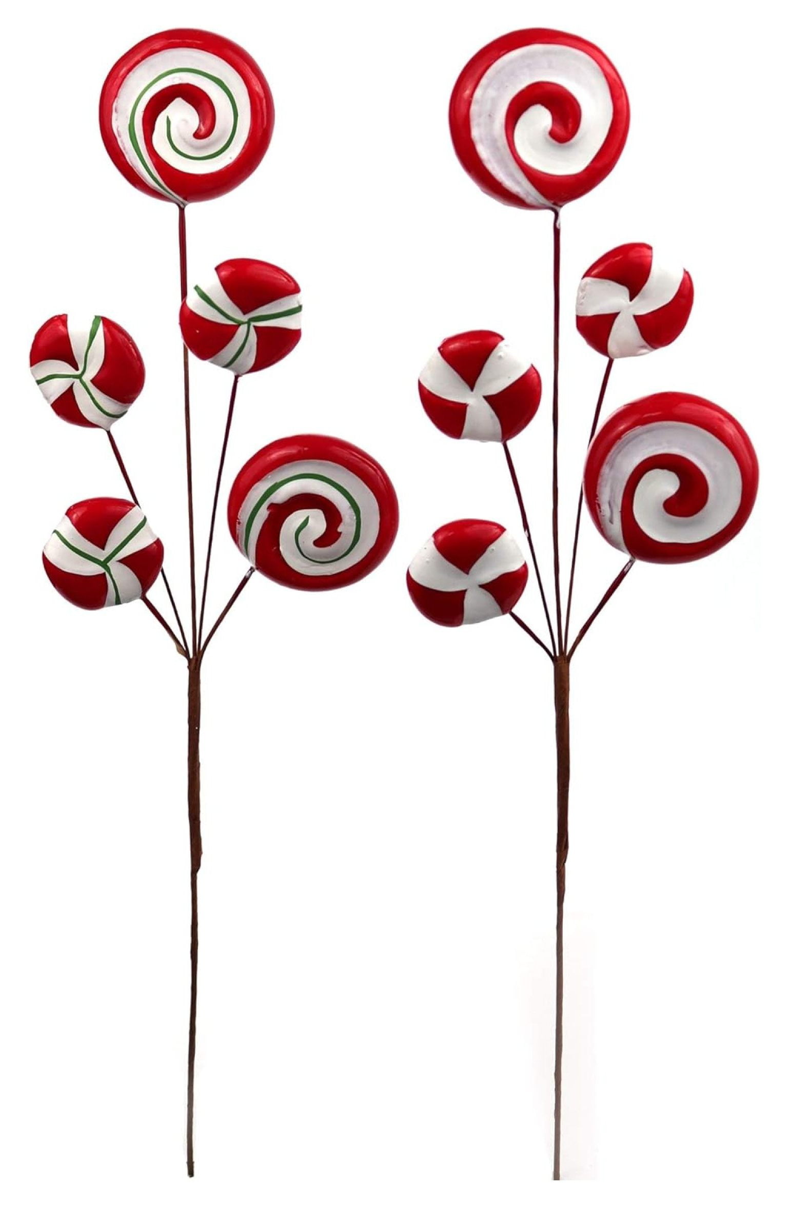 ZZYY Pack of 6 Christmas Candy Lollipop Sprays, 15" x 5, on Poseable ...