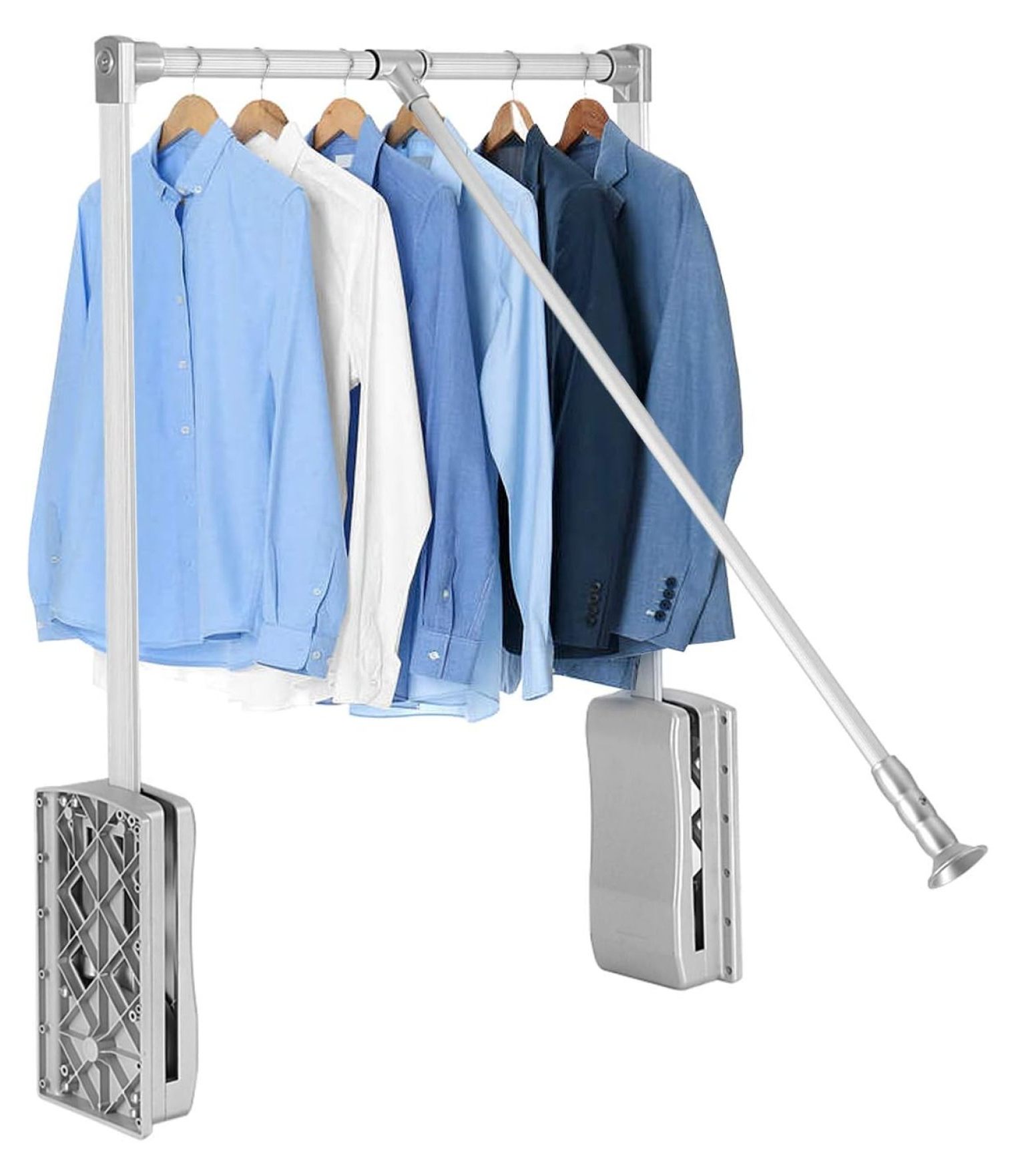 ZZYY Pull Down Closet Rod, Adjustable Wardrobe Lift Rail Organizer ...