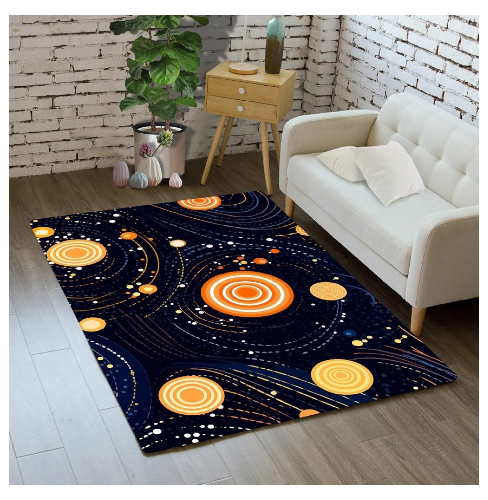 ZZYY Starry Sky Rug - Space Rug for Solar System Rug for Boys Girls ...