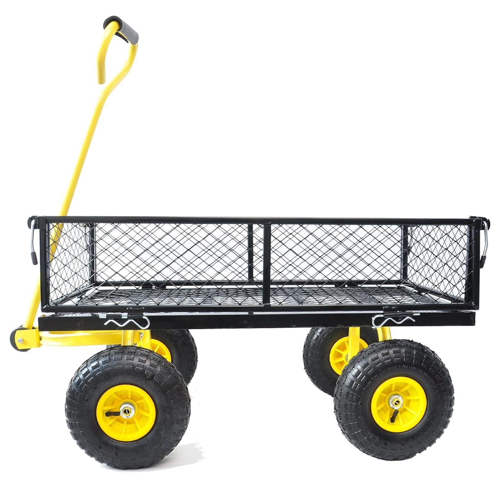 ZZYY Wagon Black+Yellow Garden cart 660 lbs 10" 410/3.50-4 air Tires ...