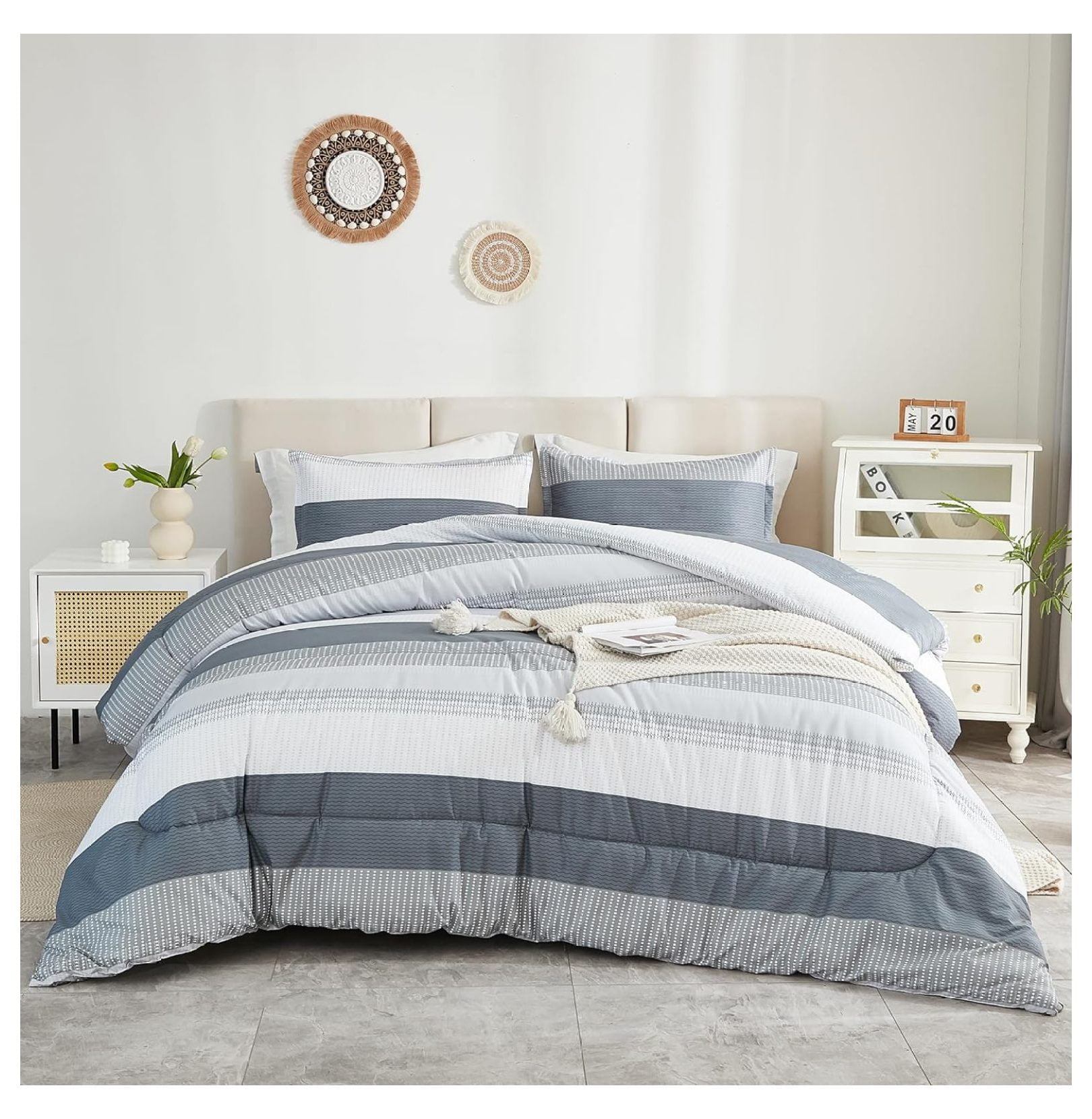 ZZYY / XL Comforter Set Dorm Bedding Grey, 2 Pieces Extra Long ...