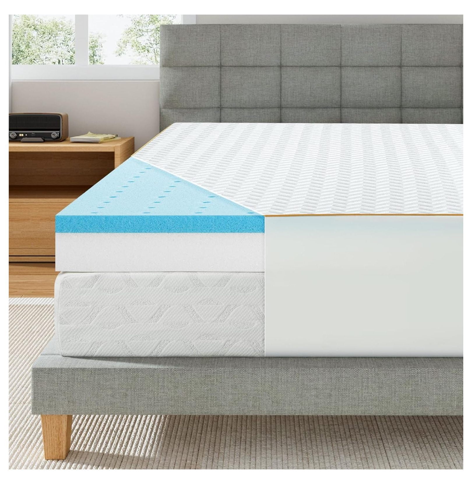 ZZYY XL Mattress Topper, 3 Inch Firm to Extra Firm Memory Foam Mattress ...