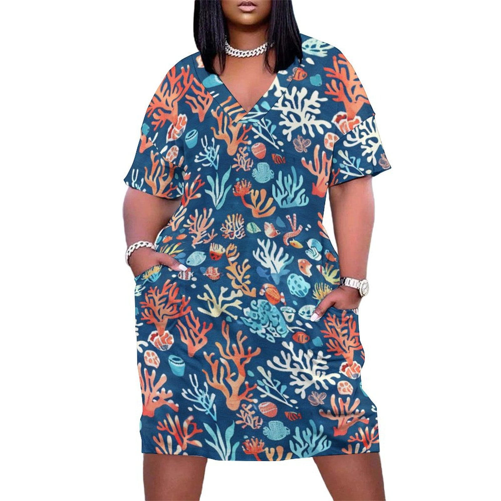 ZZZHY Marine Ecosystem-07 Plus Size Summer Dresses, Casual Sun Dresses ...