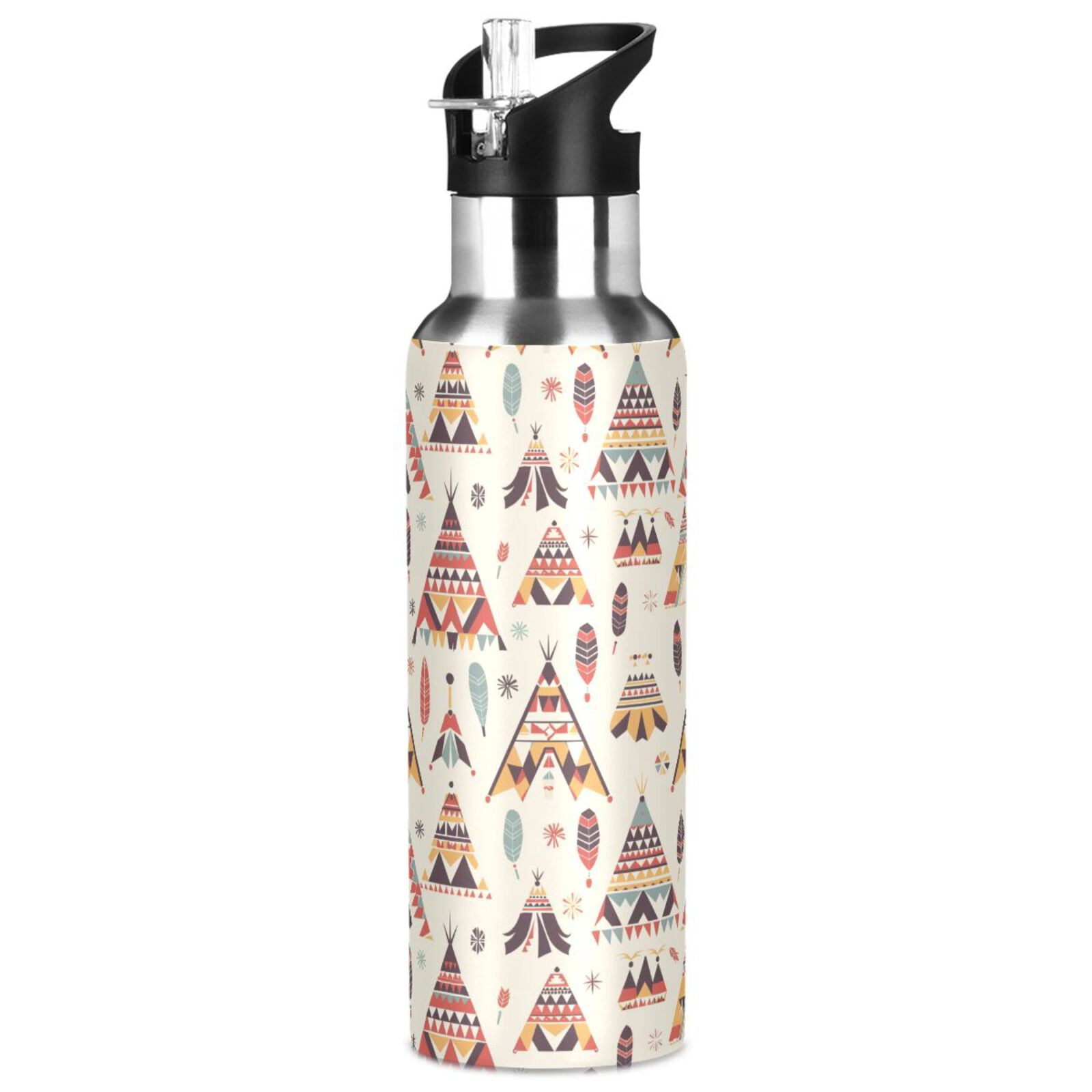 ZZZHY Native American Theme-147 Water Bottle 33oz, Insulated Water Bottle Stainless Steel, BPA ...