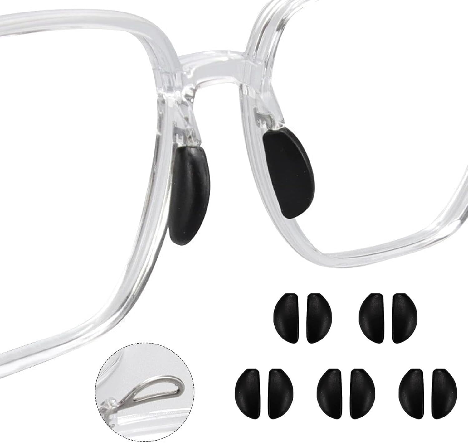 ZZZL Anti-Slip Slip on Glasses Nose pad 5Pairs, Soft Silicone Eyeglass ...
