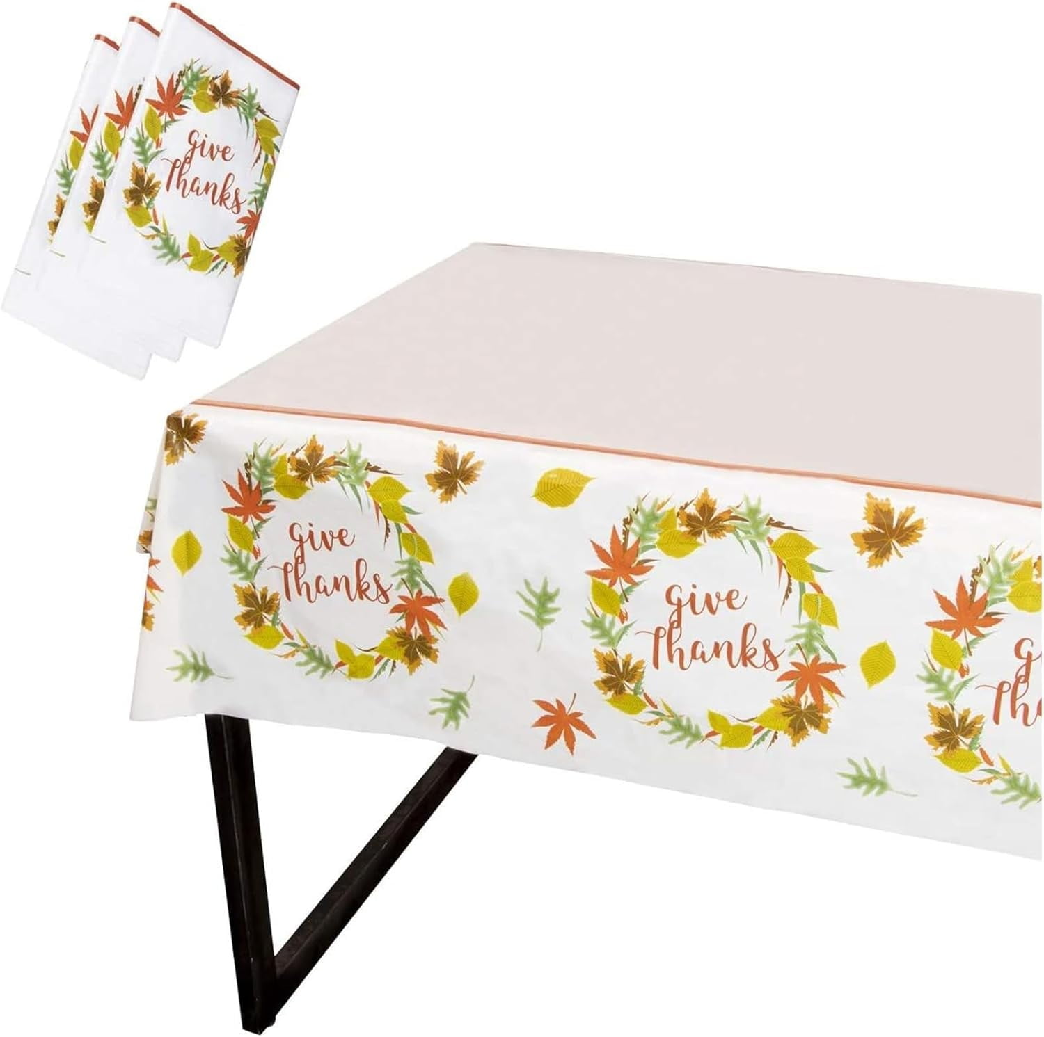 ZZZL Thanksgiving Party Tablecloth - 3-Pack Disposable Plastic ...