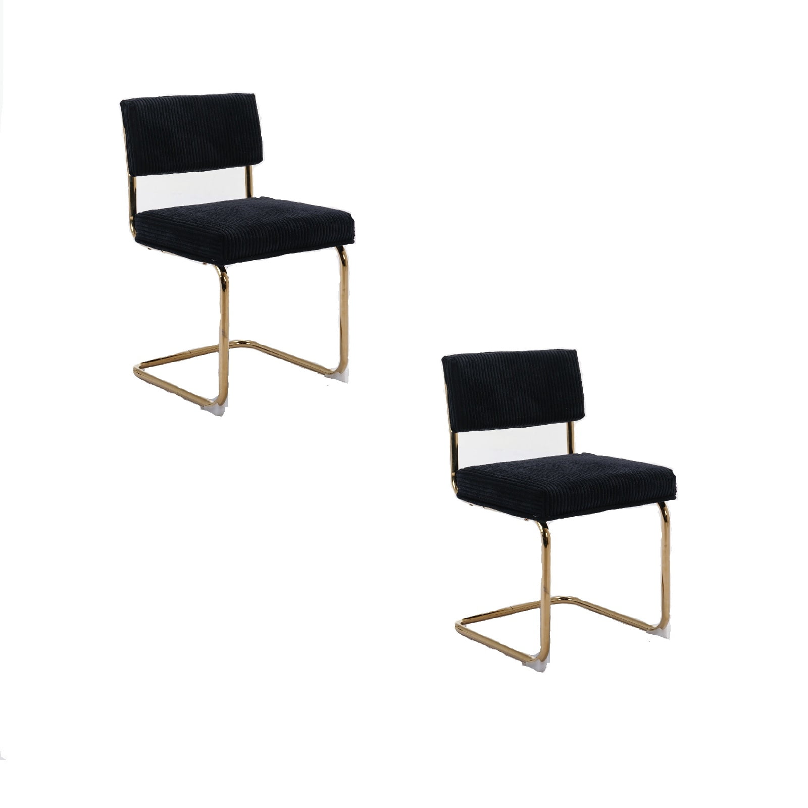 ZZZQ Modern Dining Chairs with Corduroy Fabric, Gold Metal Base, Accent ...