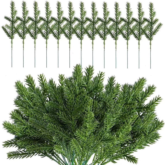 ZZkhGO Artificial Christmas Norfolk Branches, PE Faux DIY Greenery ...