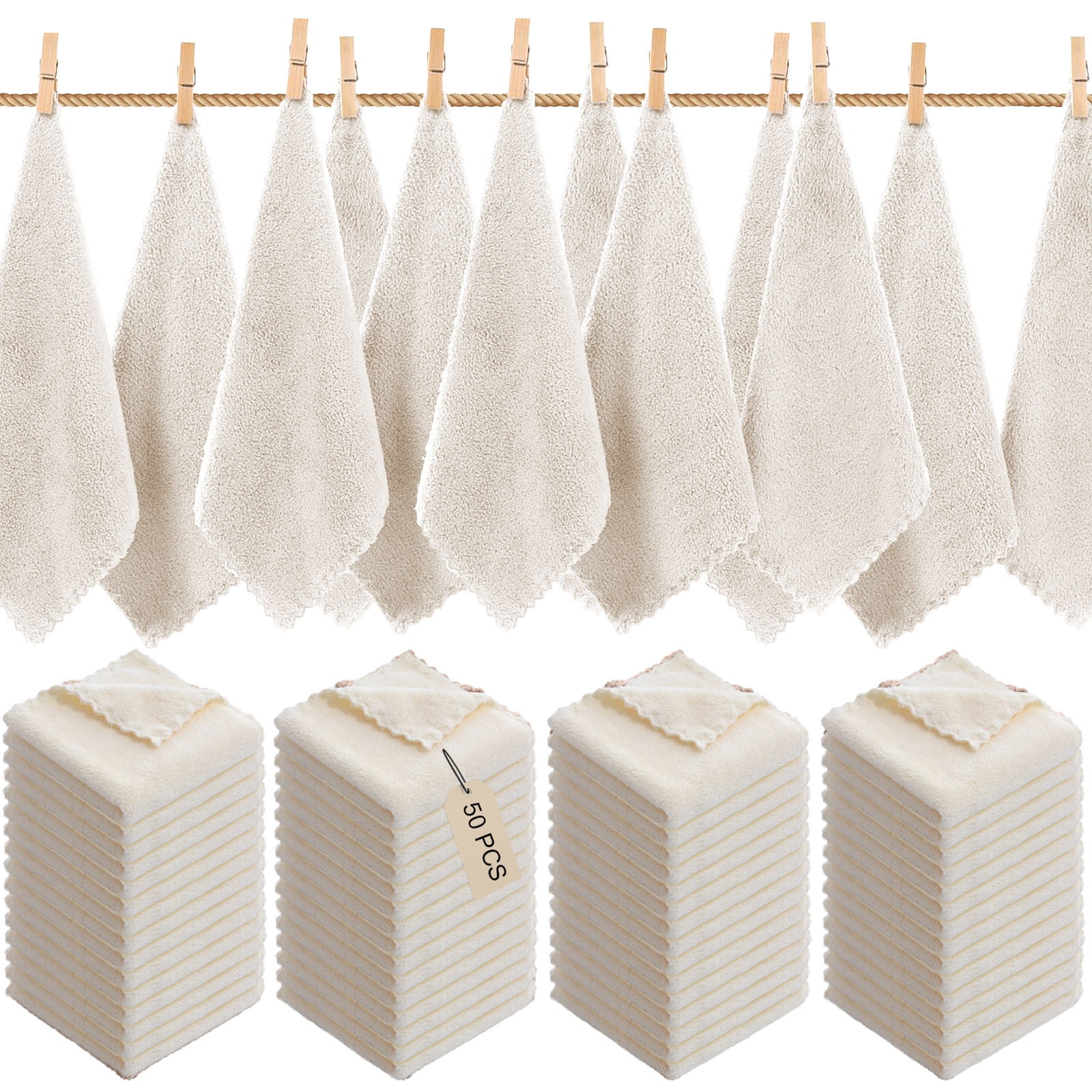 ZZkhGO Bulk Soft Bath Towels 50 Pack, Value Pack Polyester Towels ...