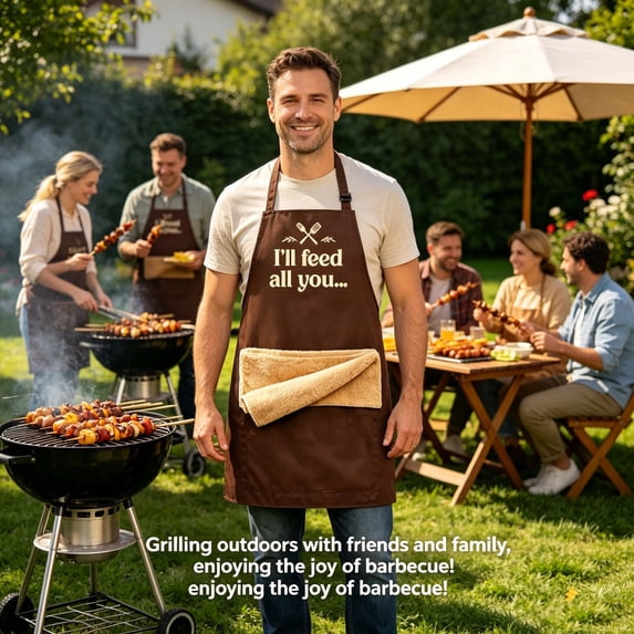 ZZkhGO Ultimate Protection BBQ Apron, Heat-Resistant Fabric Grill Apron ...