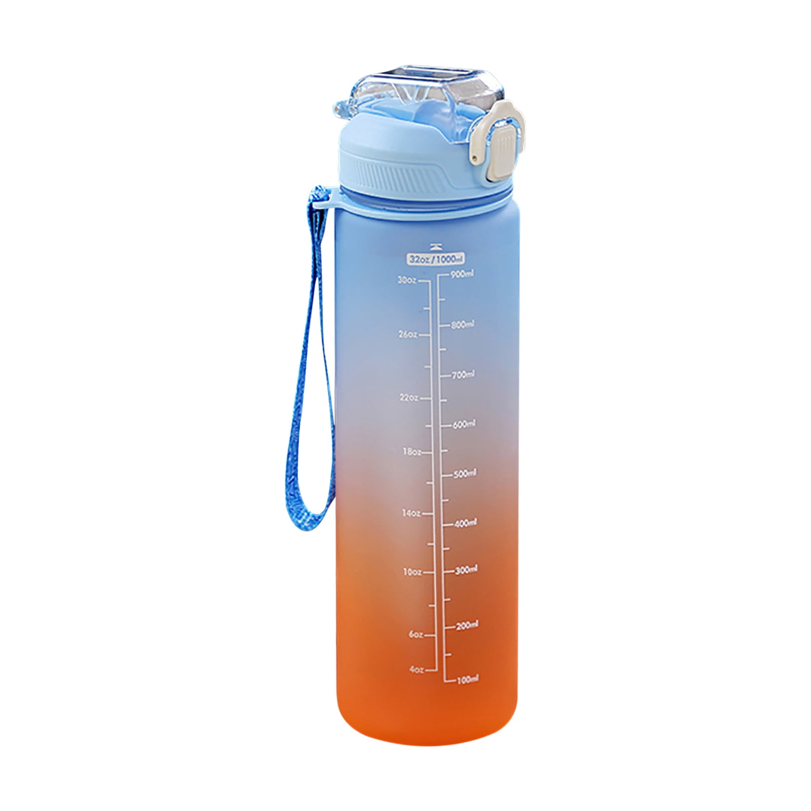 ZZkhGo 1 Liter Sports Water Bottle BPA Free Leak Proof Flip Straw ...
