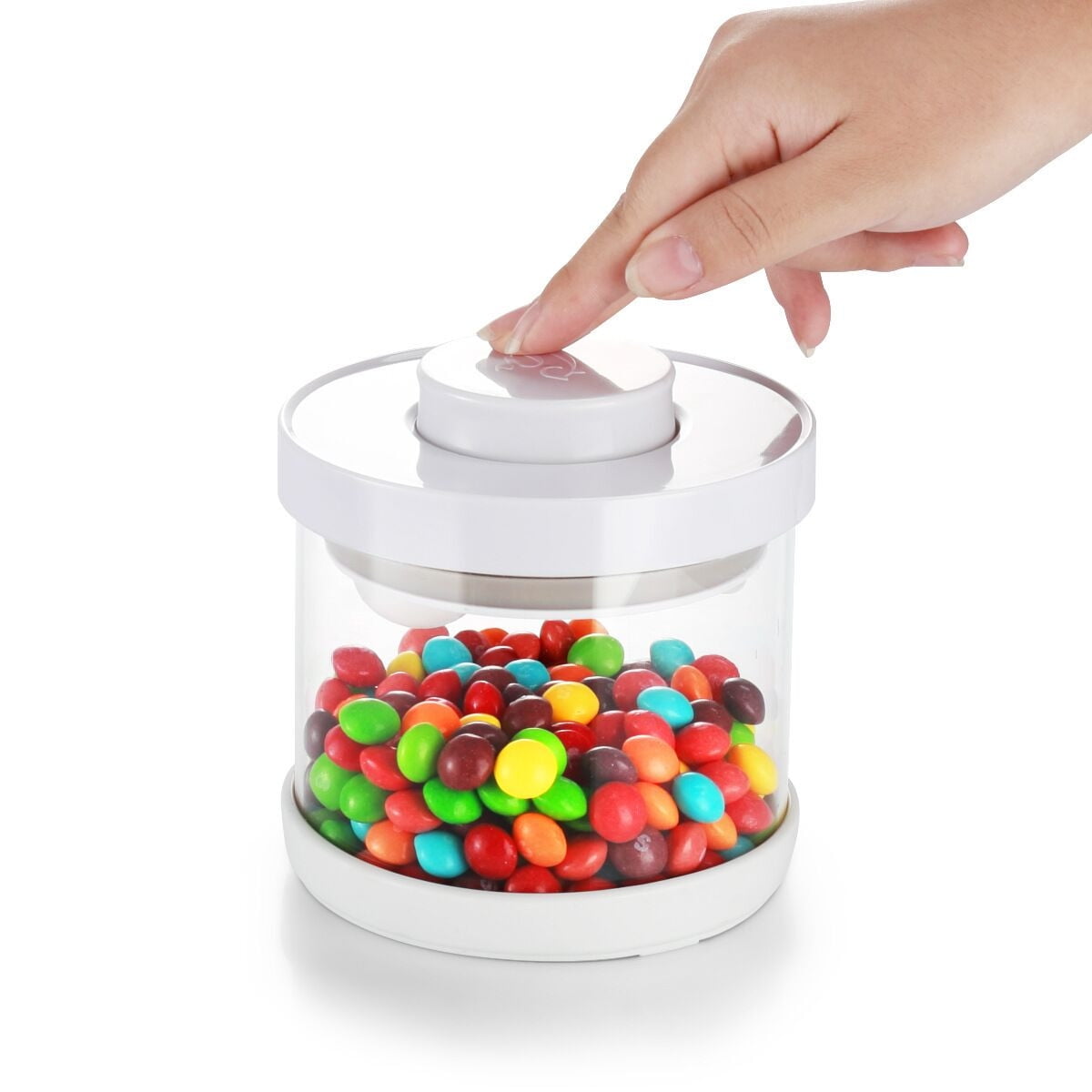 ZZkhGo Push-button Storage , High Borosilicate Glass Sealing Jar Candy ...