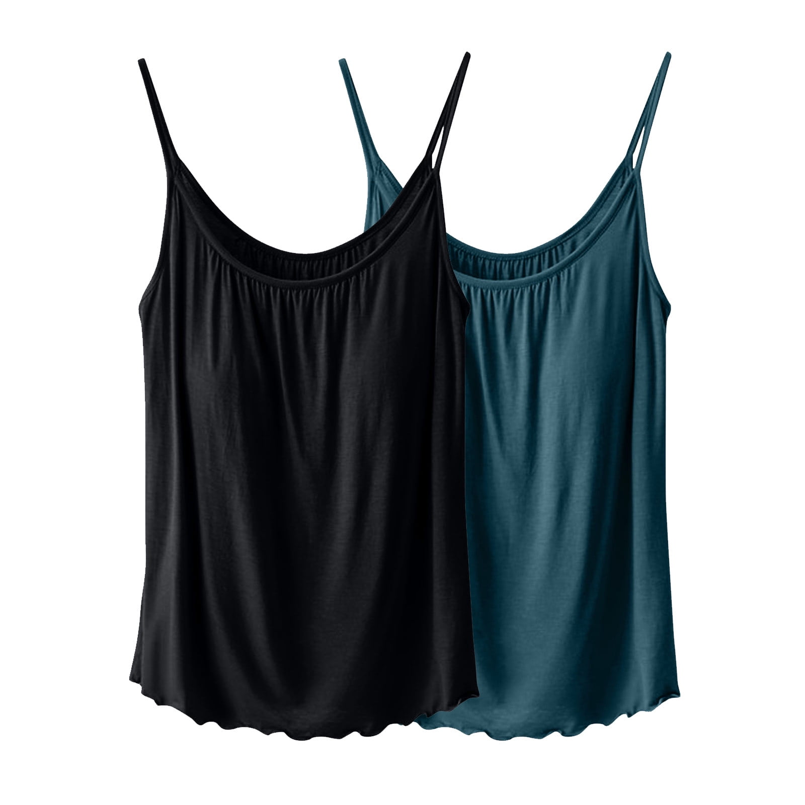 ZZwxWA 2pcs Tank Top for Women Sleeveless Cami Tops with Built in Bras ...