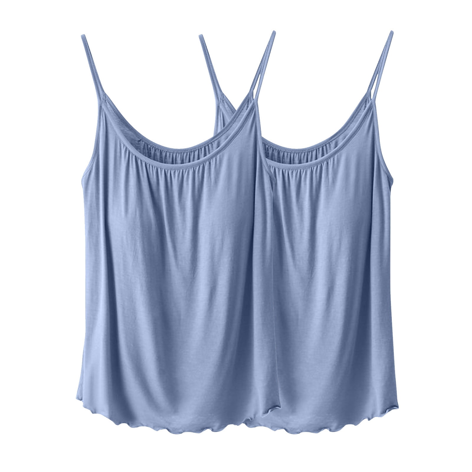 ZZwxWA 2pcs Tank Top for Women Sleeveless Cami Tops with Built in Bras ...