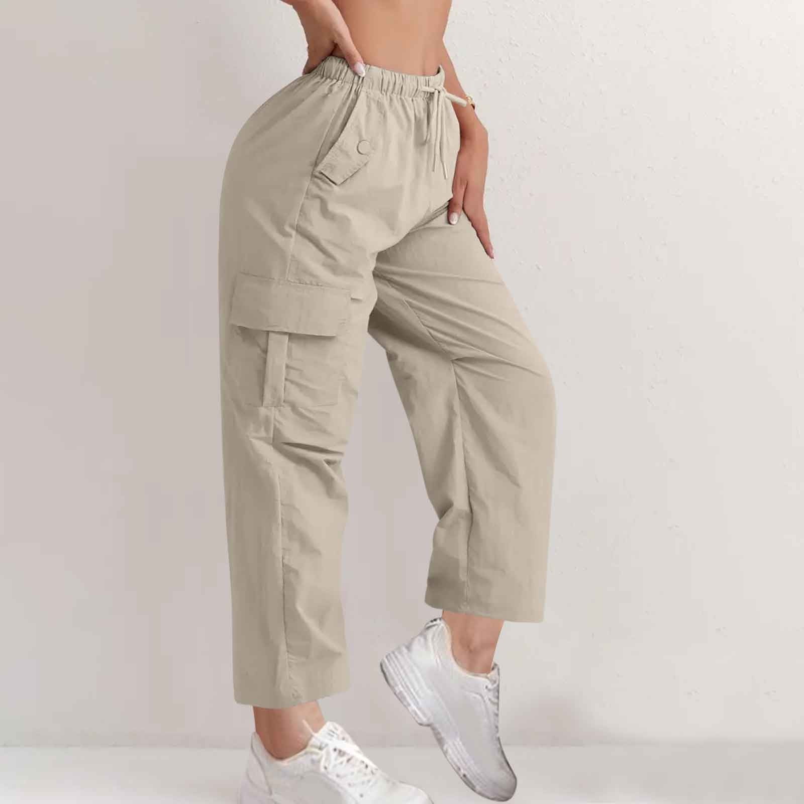 ZZwxWA Croped Pants for Women Hiking Cargo Pants Casual Loose Fit ...