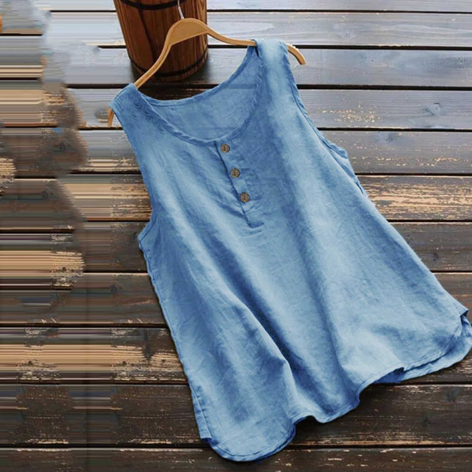 ZZwxWA Cute Solid Women's 2025 Tank Vest Button Tops Oversize Summer ...